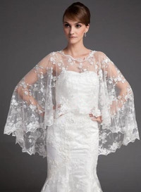 2016 new lvory Lace Bridal Wraps Stole Wedding Shrug Bolero Jacket Cape ...