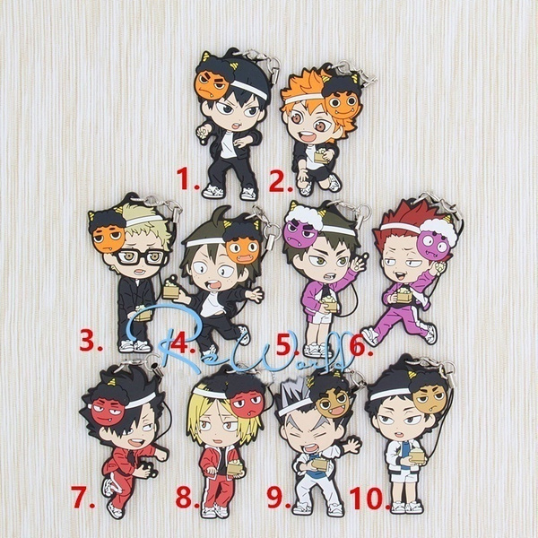 Anime haikyuu Haikyuu!! rubber Keychain Key Ring New Year mask pendant ...