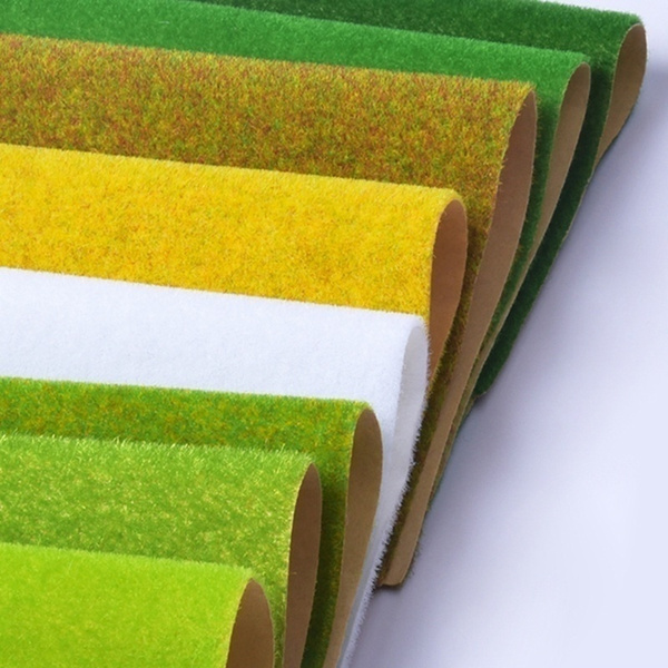 Model Faux Grass Sheets Landscape Mat Turf Gauge Paper Wargame Scenery ...
