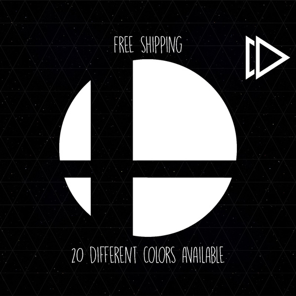 Super Smash Bros Logo Vinyl Decal Sticker Car Laptop - Wii U 3DS Brawl ...