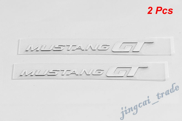 Pair (2 pcs) Polished Chrome MUSTANG GT Logo Car Auto Emblem Badge ...