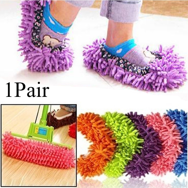 1pair Home Mop Sweep Floor cleaning duster cloth housework lazy soft ...