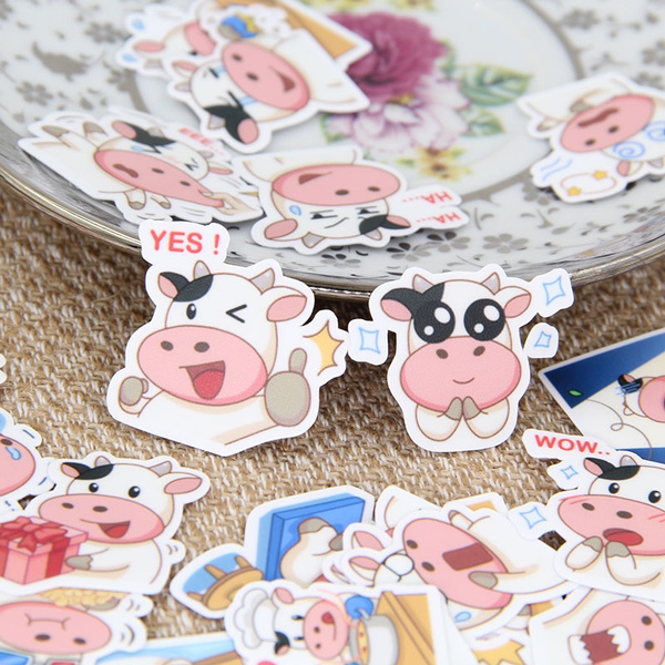 20/40pcs Milk Cow Cute Dairy Cattle Cows Scrapbooking Stickers DIY ...