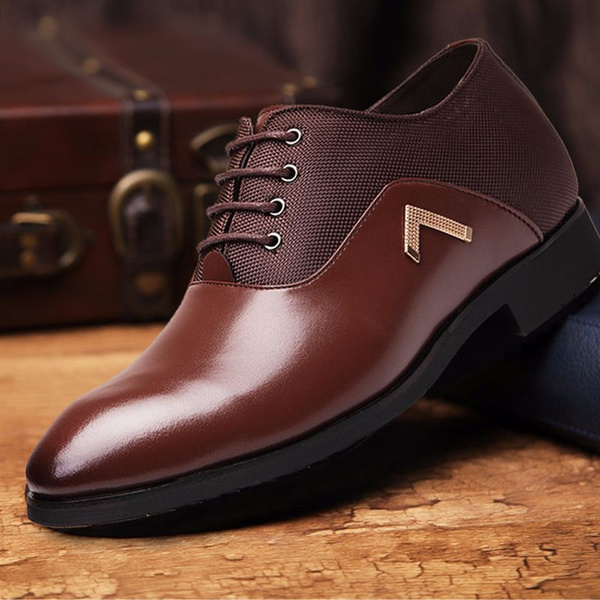 Hidden Heel Elevator Leather Shoes Business Formal Wear Leather Shoes ...