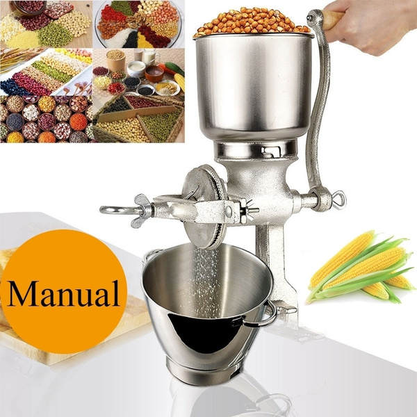 Hand Operated Coffee Bean Corn Grinder Manual Wheat Flour Maker Grain ...
