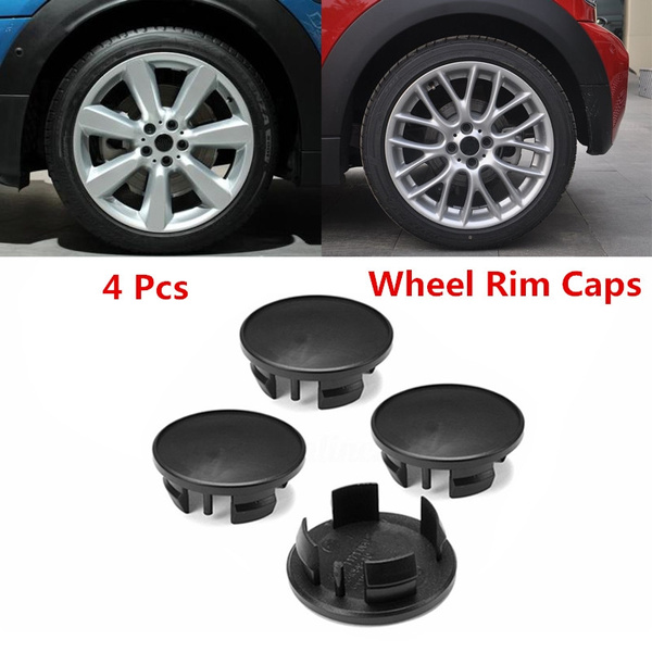 4pc 54mm Black ABS Car Emblem Badge Wheel Rim Center Hub Caps For Mini ...