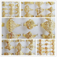20pcs Mixed Hollow Style Gold Plated Rings Wholesale Lots Bulk Job ...