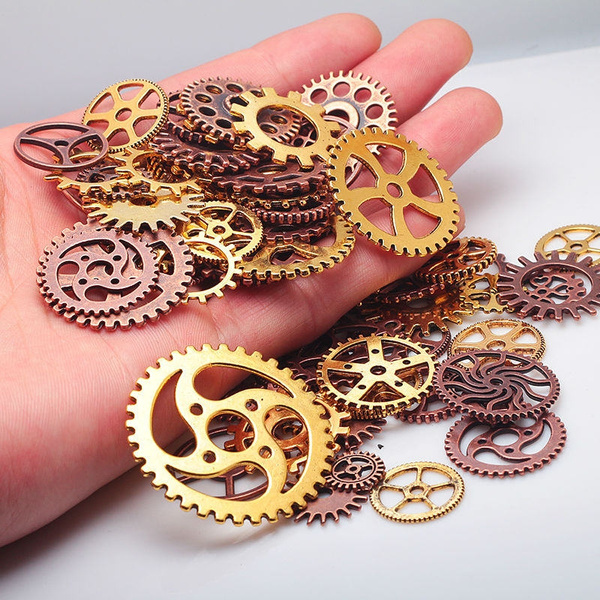 30g Vintage Mixed Mechanical Cogs & Gears Diy Steampunk Pendant Jewelry ...