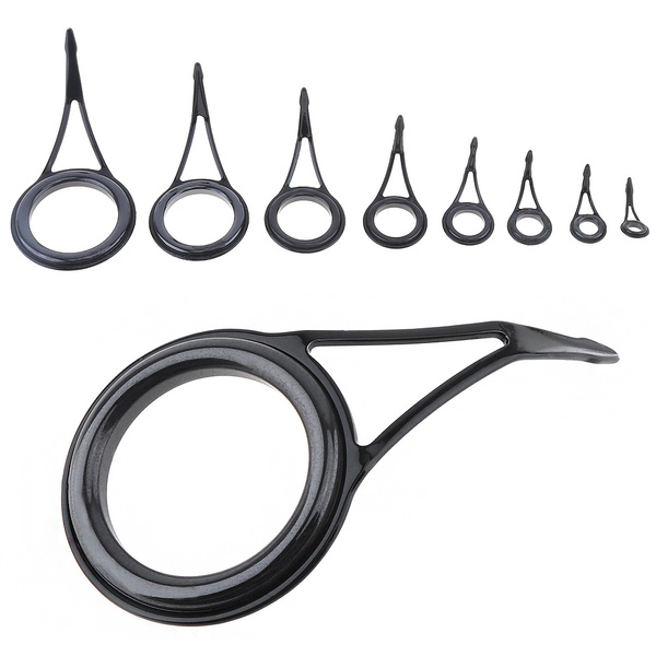 8pcs Mixed Size Lure Fishing Rod Guides Set Tip Strong Line Rings ...