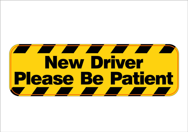 2PCS New Driver Please Be Patient Warning Sign Car Motorcycle Bumper ...
