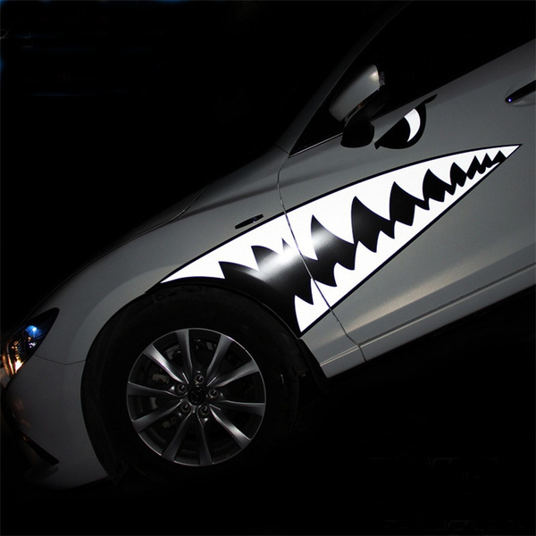 Car Styling Accessories Car Body 3D Shark Mouth Waterproof Decals ...
