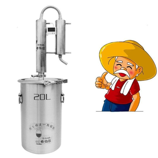 12-60L Copper Moonshine Still Home Water Distiller Brandy Alcohol Oil ...