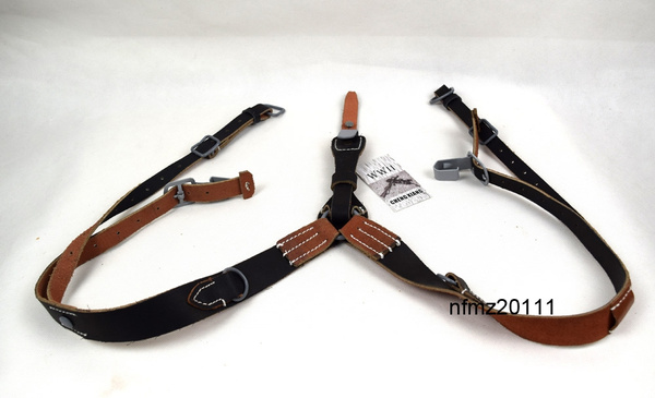 WWII WW2 German Army Y Straps Heer EM Leather Suspenders Load Bearing ...