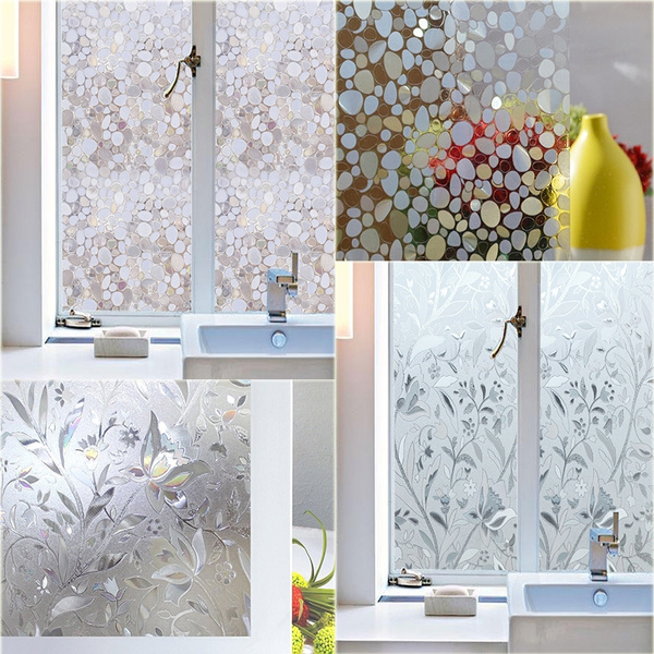 3D Waterproof Privacy Glass Window Film Sticker Frosted Self-Adhesive ...
