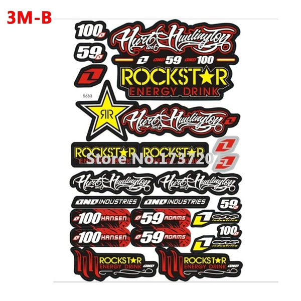 1 Set of 30*45cm Rockstar Energy Motorcycle Stickers Decal | Wish