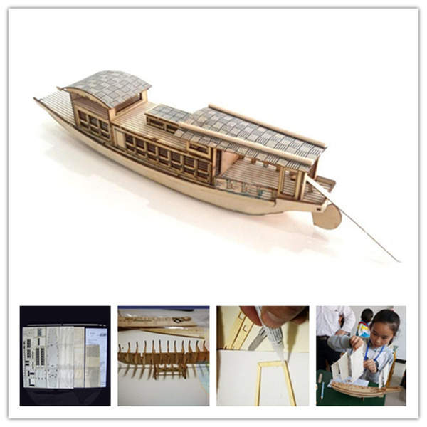 DIY Ship model Wooden Assembly Boat Model Kits Laser Cut Process ...