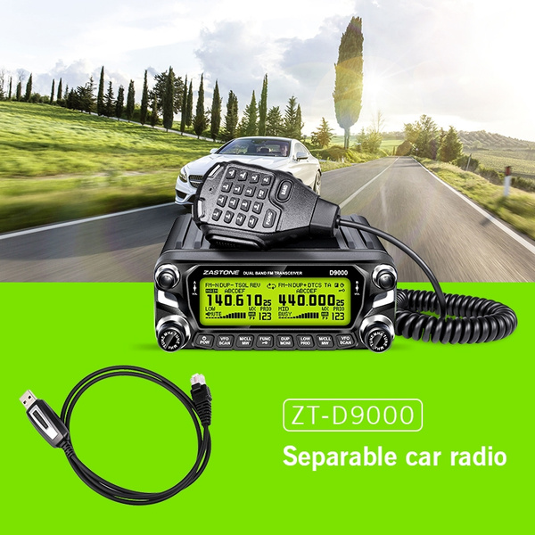 Zastone D9000 Car Walkie Talkie 50W VHF&UHF Dual Band Car Two Way Radio ...