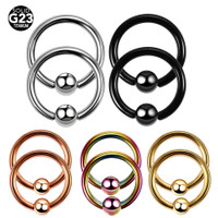 2Pcs/Lot G23 Grade Titanium Mixed Color Nose Rings Captive Ring BCR ...