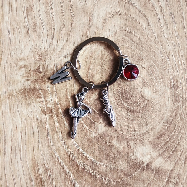 Personalized Ballet Keyring- Choose A Birthstone and Initial, Ballet ...