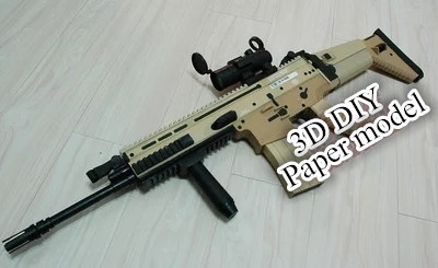 1：1 SCAR Rifle DIY 3D Paper Model Cosplay Kits Kid Adults' Gun Weapons ...