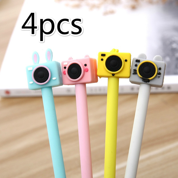 4pcs Kawaii Cute Camera Design Gel Pen School Supply Student Stationery ...