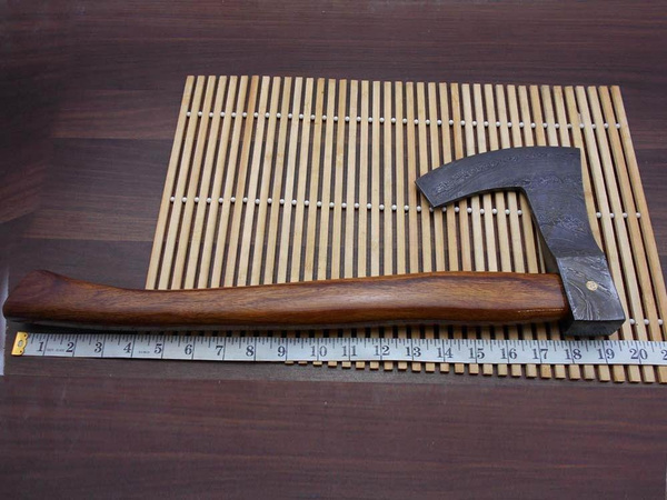 Damascus steel tomahawk Axe bearded hiking battle axe19.5 Inches long ...