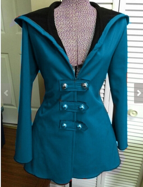 Punk Worsted Hooded Jacket for Women Fashion Steampunk Gothic Long ...