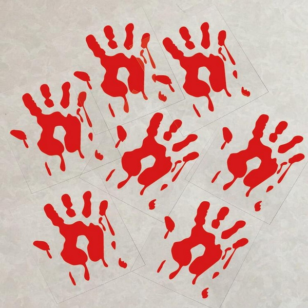 Blood Handprint JDM HELLAFLUSH Vinyl Car Funny Stickers /Car Truck ...
