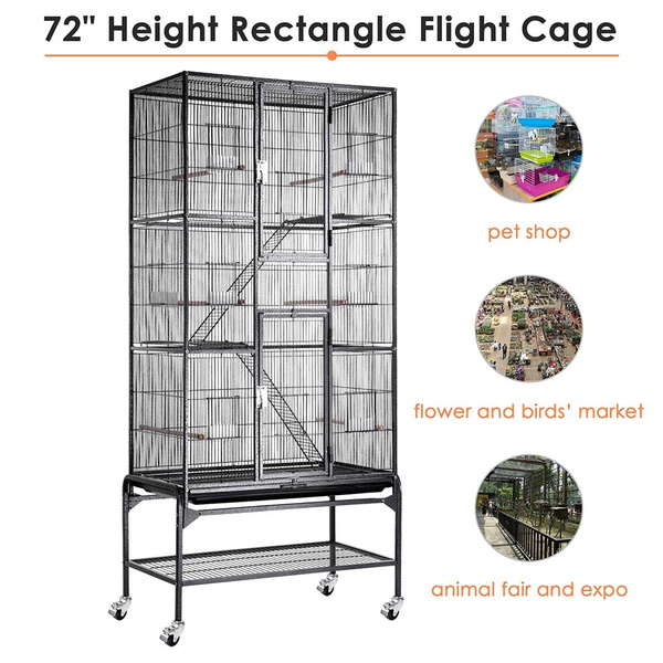 Yescom Large Storey Bird Parrot Cage Ladder Aviary Flight Black Vein | Wish