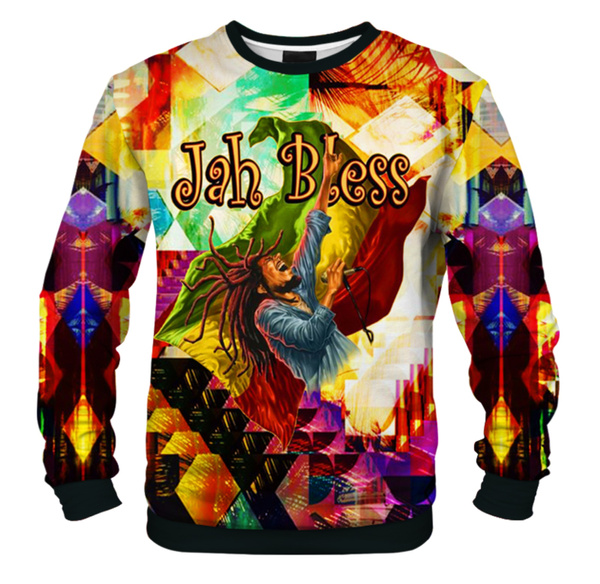 New Rock Star Bob Marley Pattern Print Hoodie Personality Unisex ...