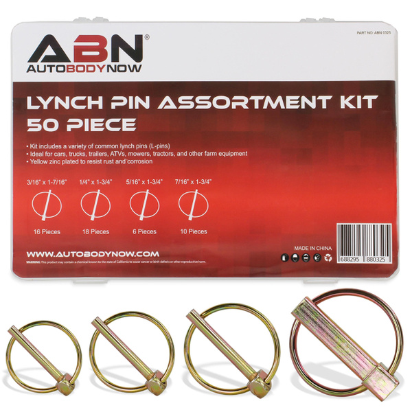 ABN Lynch Pin 50-Piece L Pin Set – Boat Bike Tractor L-Pins Trailer ...