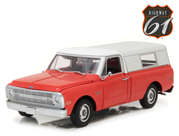 1970 Chevrolet C-10 Red with Removable Camper Shell Limited Edition 1/ ...