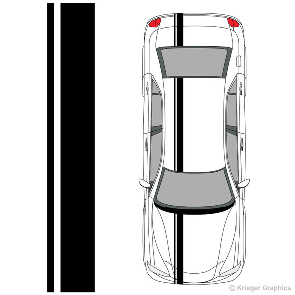 2Pcs/1Pair Chrysler 300 Single Offset Rally Racing Stripes 3M Vinyl ...