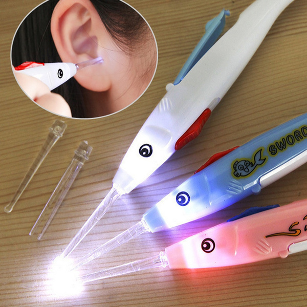 Luminous Fish Shape Earwax Spoon Digging Ear Cleaner Dig Ear Syringe ...