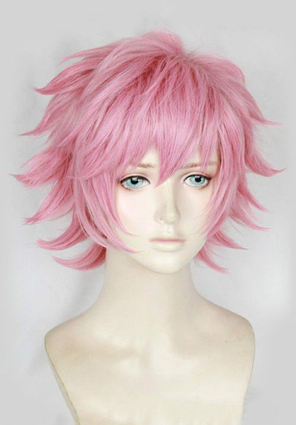 Cosplay Wig Girls' Short Pink Wigs For Women Synthetic Hair Fancy Dress ...