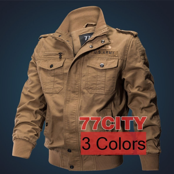 New Men's Fashion M-6XL Plus Size Jacket Water Wash Army Soldier Cotton ...