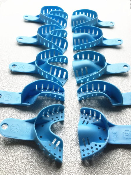 10 Pcs Denture Tray Dentistry Holder Bracket Disposable Plastic Dental ...