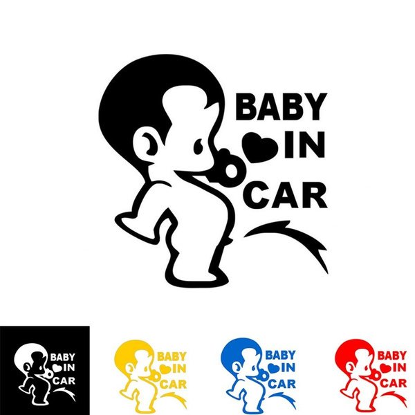 Hot Style Cartoon Pee Baby In Car Letter Decal Reflective Vehicle Truck ...