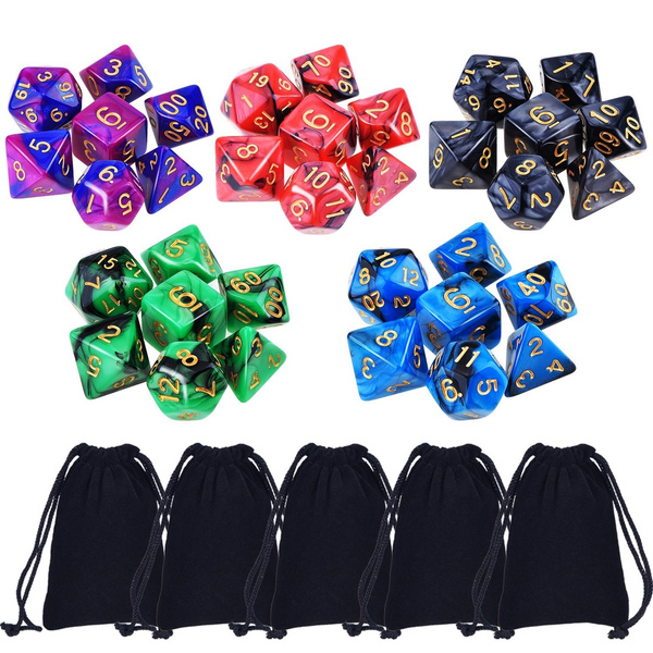35 Pieces Polyhedral Dice Double Colors Polyhedral Game Dice For Rpg
