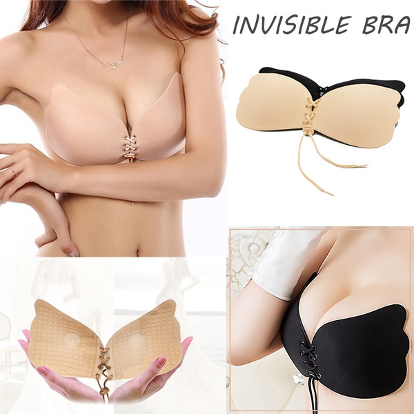 Reusable Invisible Biological Gel Magic Bra Backless Strapless Silicone Bra With Drawstring For ...