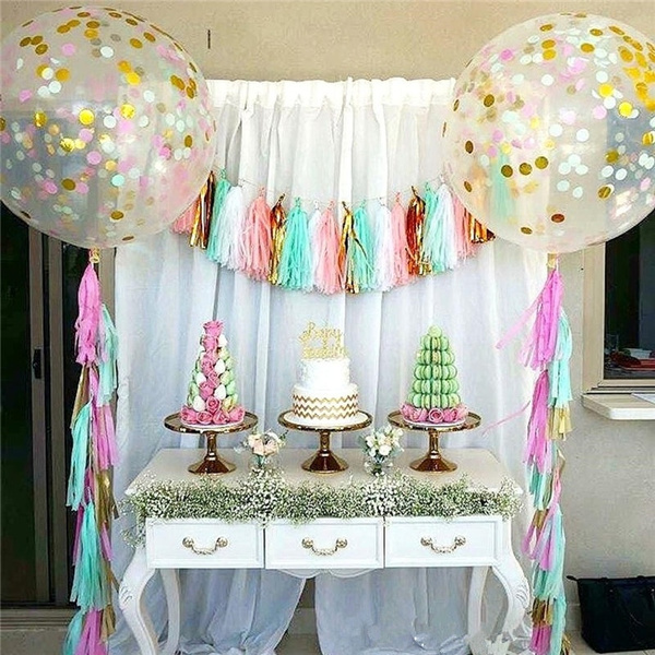 36 inch Confetti Balloons Giant Clear Latex Balloons Wedding Party ...