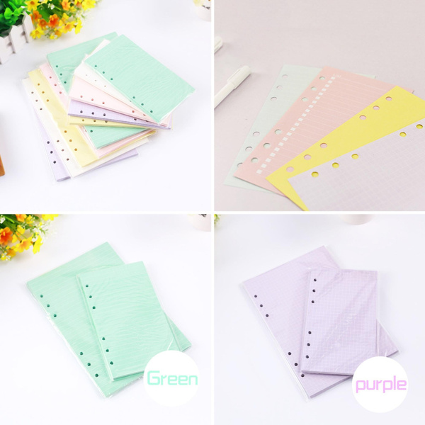 Cute 40 Sheets A5/A6 Filler Papers Loose-leaf Notebook 6 Holes Office ...
