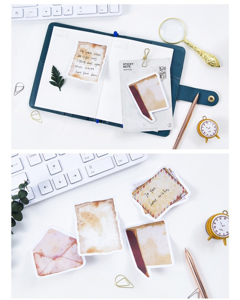 2 Pcs Vintage Letter mail paper envelope reading Memo Pad N Times ...