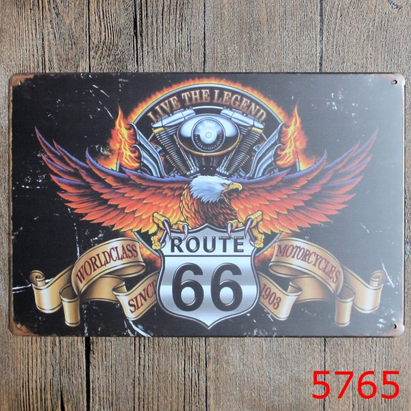 Live The Legend, Route 66, Retro Metal Tin Sign Plaque, 8" x 12" | Wish