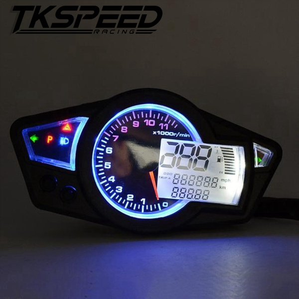 Universal Motorcycle LCD light Speedometer Digital Odometer Speedometer ...