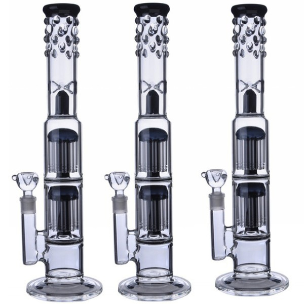 Black Double Chambered diffuser Arm Tree Glass 18mm Jiont water pipes ...