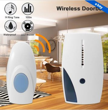 Wireless Door Bell 36 CHIME Home Cordless Portable 100M Range Digital ...
