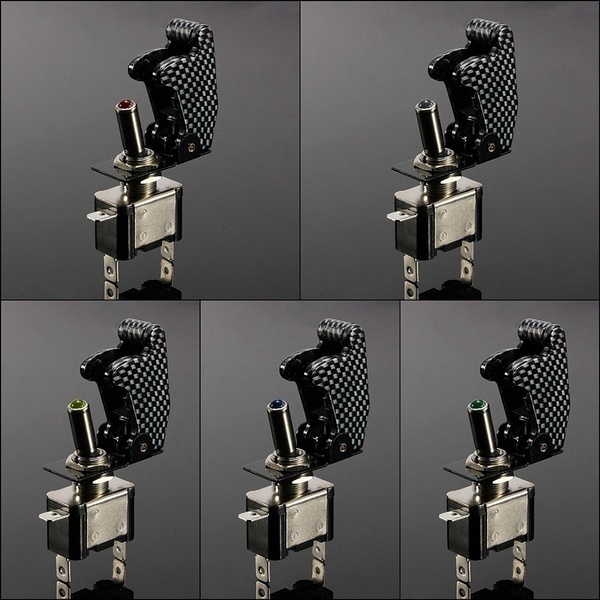 Car Dash LED Toggle SPST ON-OFF Flick Switch Flip Up Cover 12V 20A | Wish