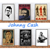 （Buy three free one）Johnny Cash Music white coated Poster Decorative ...