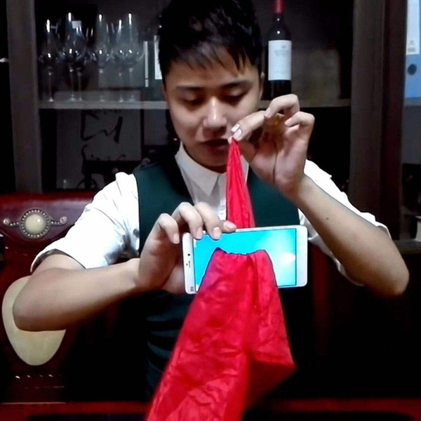 Magic Red Silk Thru Phone by Close-Up Street Magic Trick Show Prop Tool ...